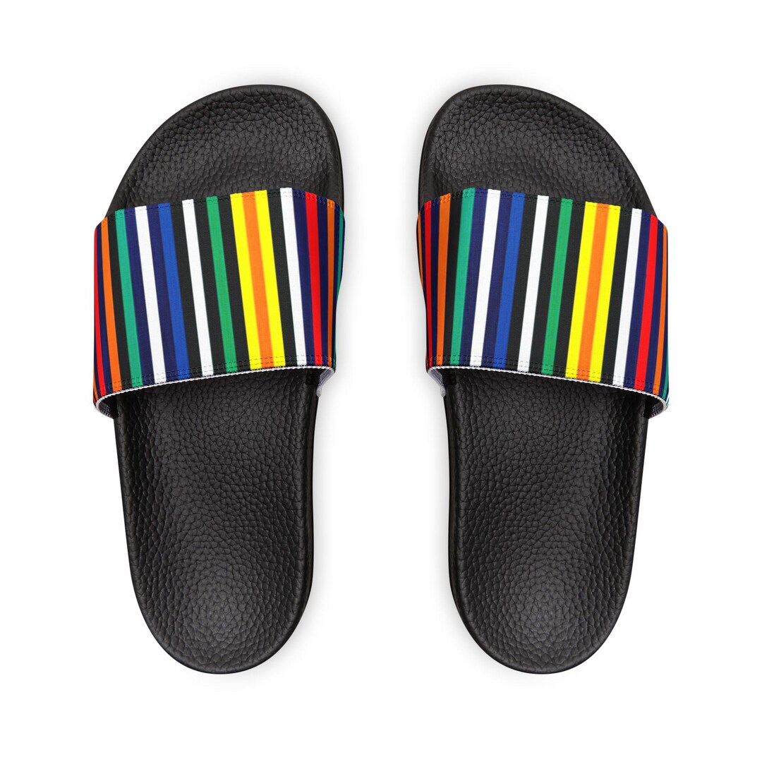 Colorful Striped Removable-strap Sandals for Women - Summer Footwear ...