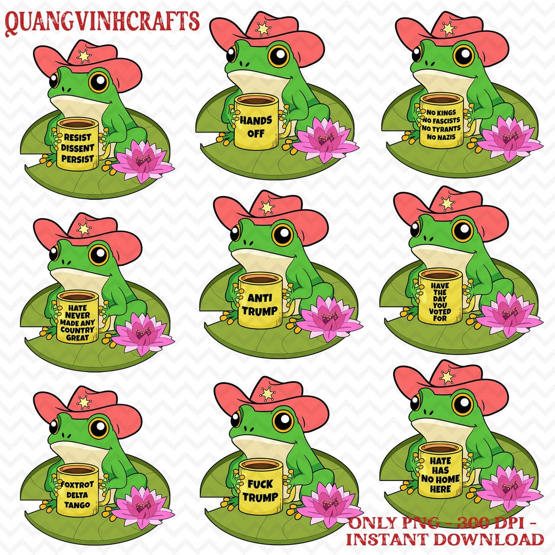 10+ Funny Frog Anti Trump FDT Png Bundle, Resist Dissent Persist Png ...