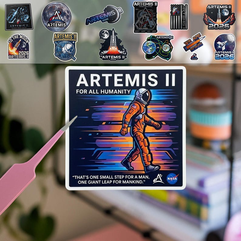 NASA Artemis II Mission Patch Sticker - Pack of 13 Vinyl Decal - Etsy