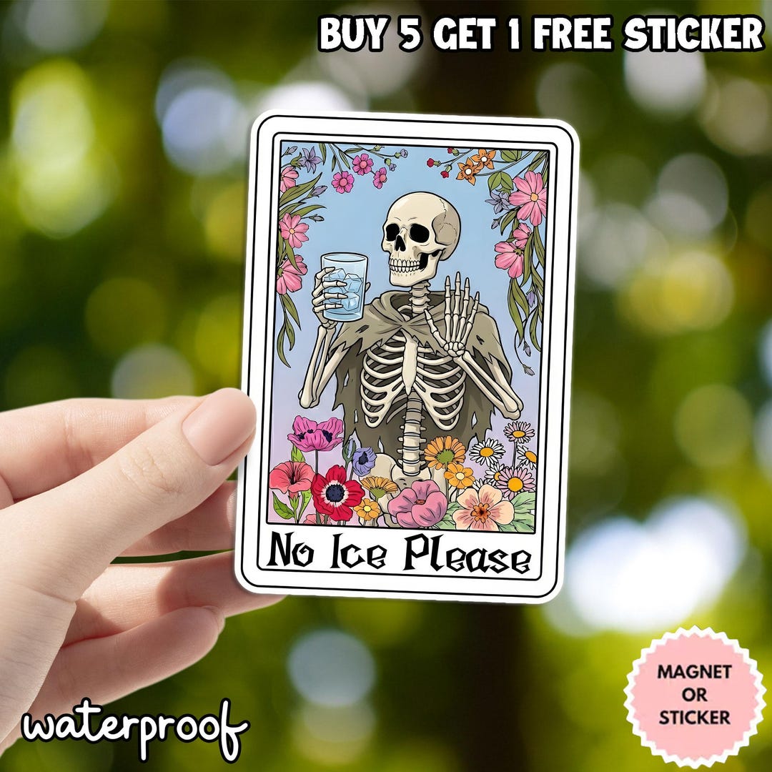 No Ice Please Skeleton Tarot Sticker, Political Anti Trump Decal - Etsy