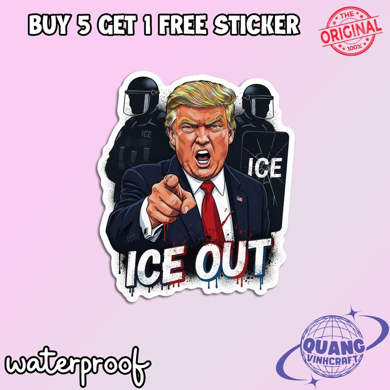 Abolish ICE Waterproof Sticker, Human Rights Activist - Etsy