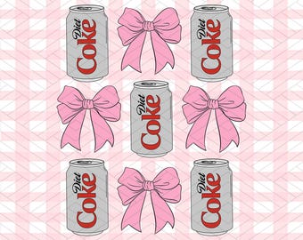 Diet Coke Pink Bow Coquette Png, Cute Pink Soda Drink Png, Aesthetic ...
