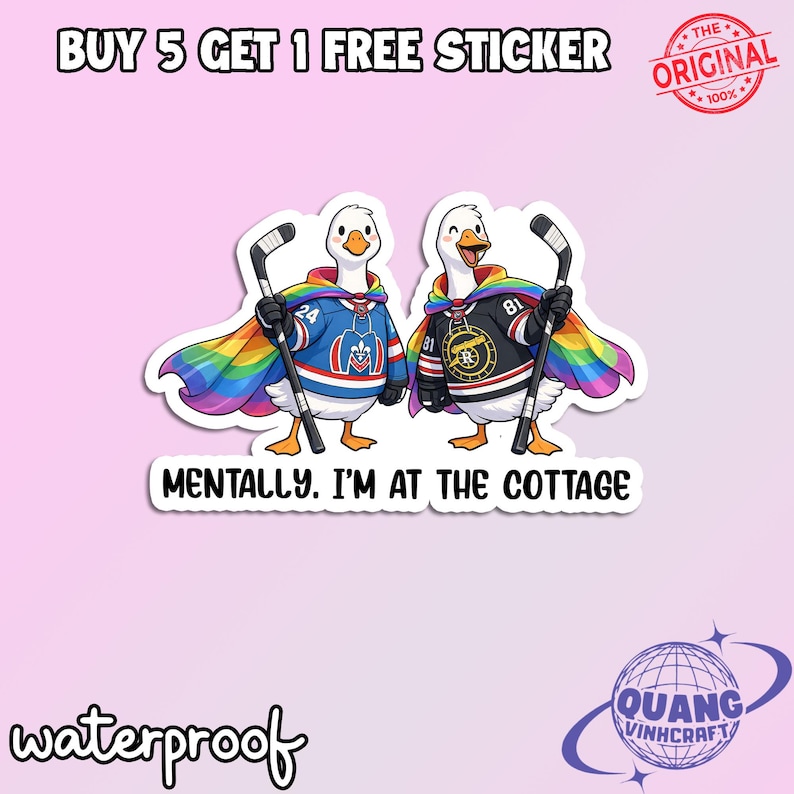 Mentally at the Cottage Goose Hockey Sticker, LGBT Team Hollanov - Etsy UK