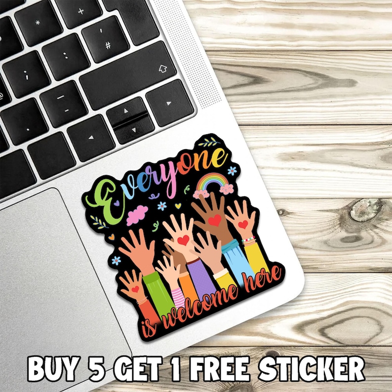 Everyone is Welcome Here Sticker, Diversity Decal, LGBT Pride, Protest ...