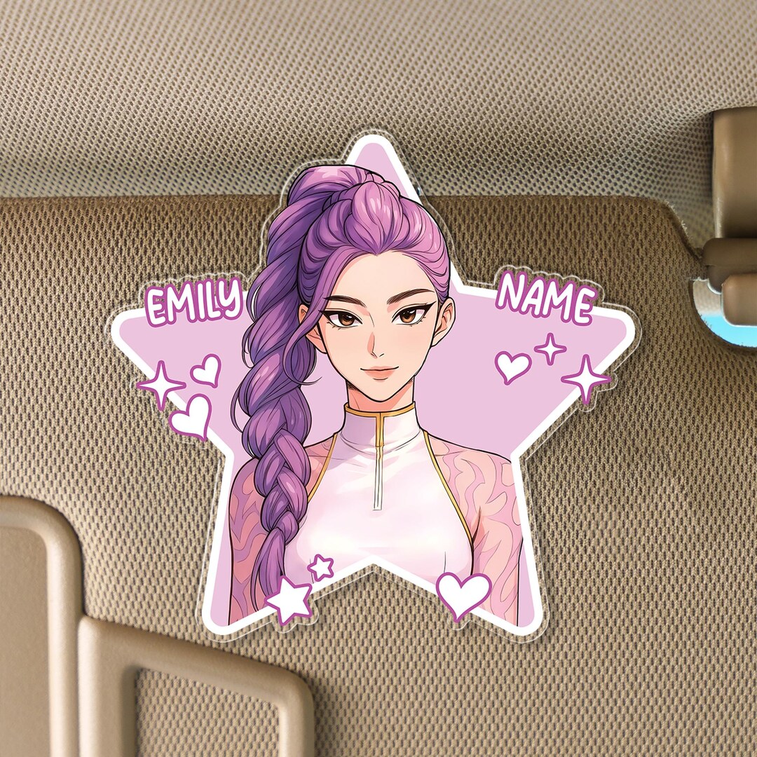 Personalized Anime Visor Clip Custom Name Star Charm Sci Fi Girl ...