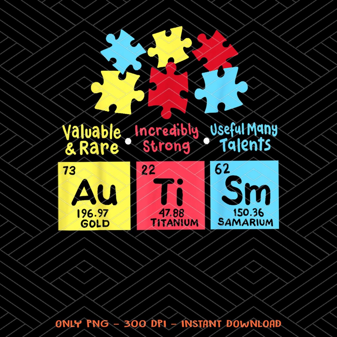 Autism Awareness Chemical Puzzle Element Valuable Strong Png, Autism ...