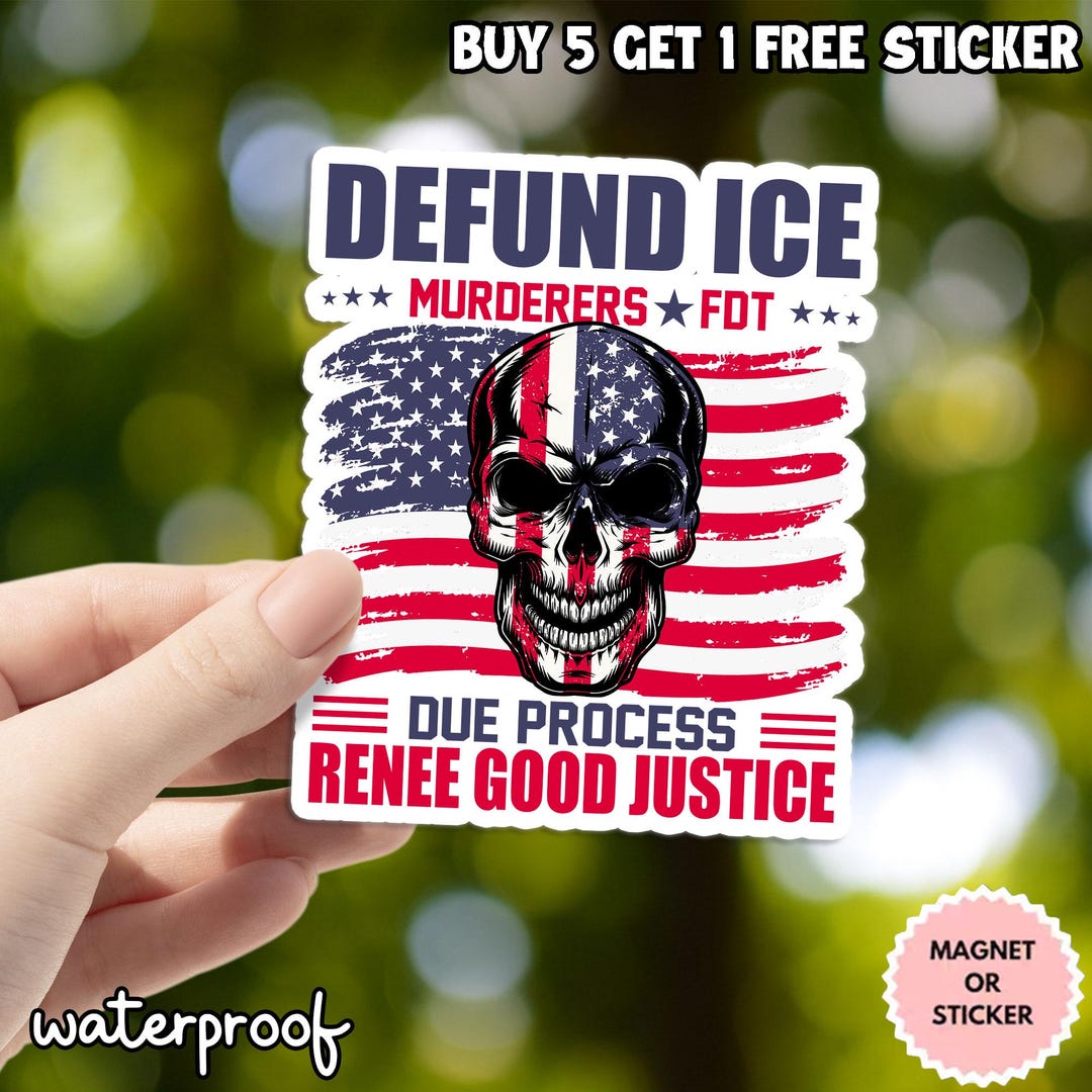Defund ICE Skull Sticker/magnet, Renee Good Justice, Human Rights - Etsy