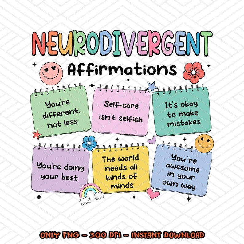 Neurodivergent Affirmations Png, Neurodiversity Pngt, Mental Health Png ...