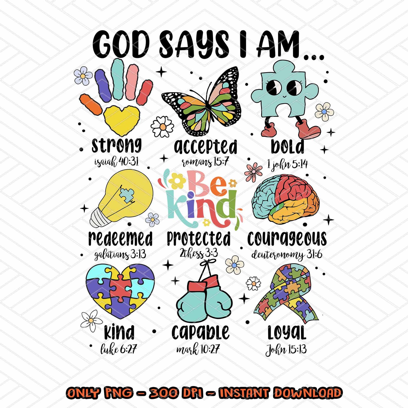 God Says I Am Autism Png, Accept Understand Love Autism Awareness ...