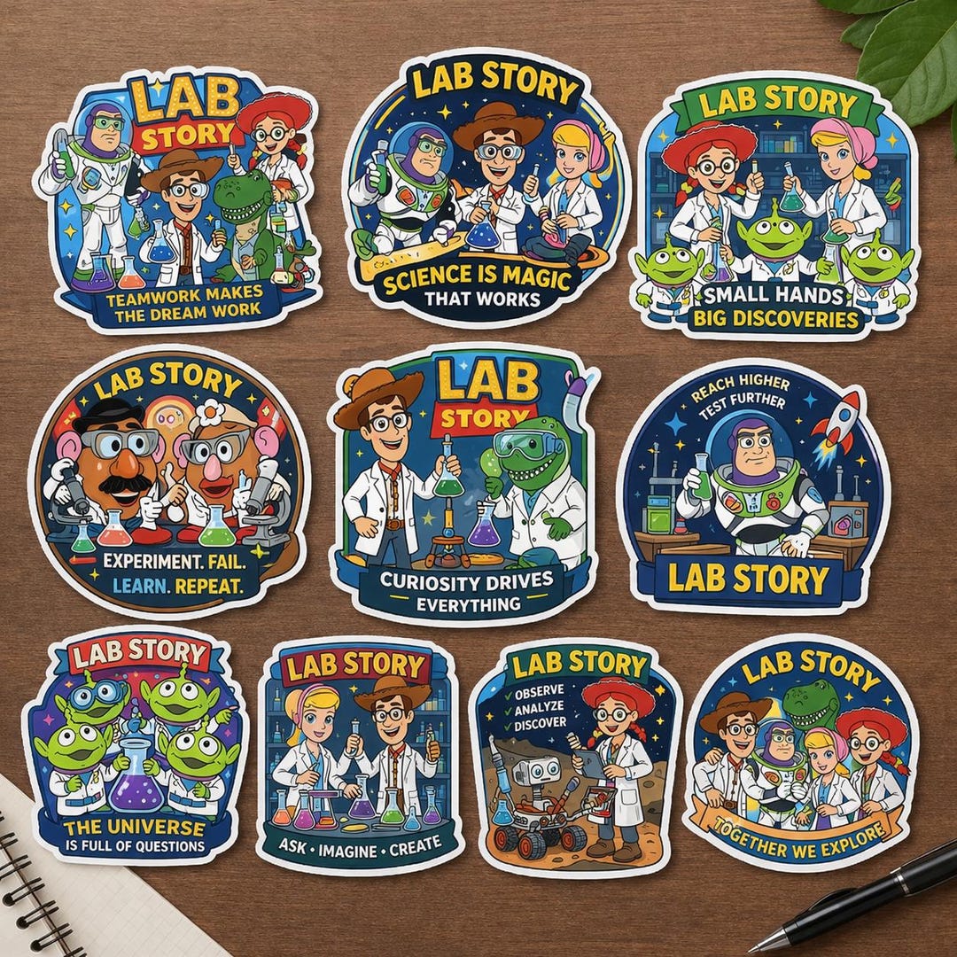 Story Stickers, Toy Story Characters, Science Theme, Lab Week 2026 ...