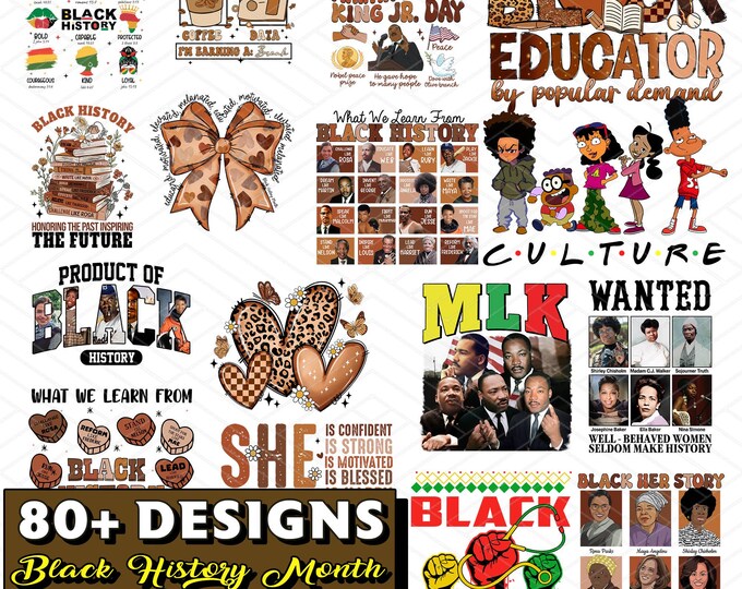 80+ Black History Month Png Bundle, Juneteenth Png Bundle, Black People ...