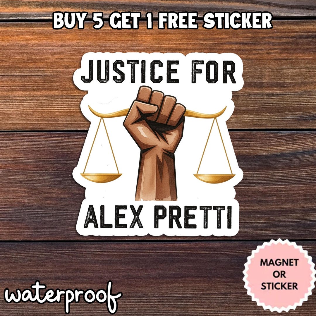 Justice for Alex Pretti Sticker, American Flag Legal Symbol, Waterproof ...