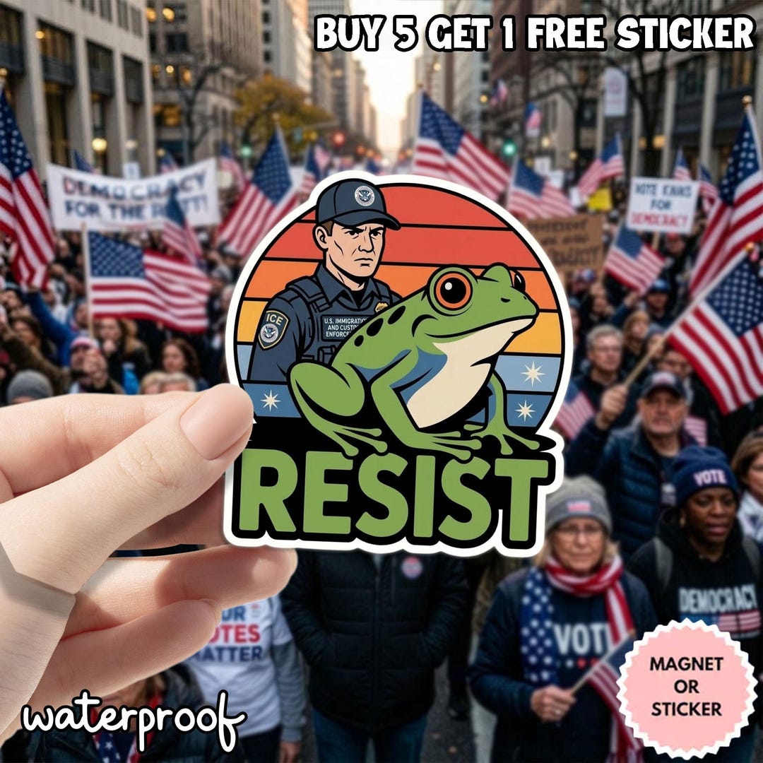 Resist Frog Sticker, Political Humor, Anti-trump, Waterproof Vinyl ...