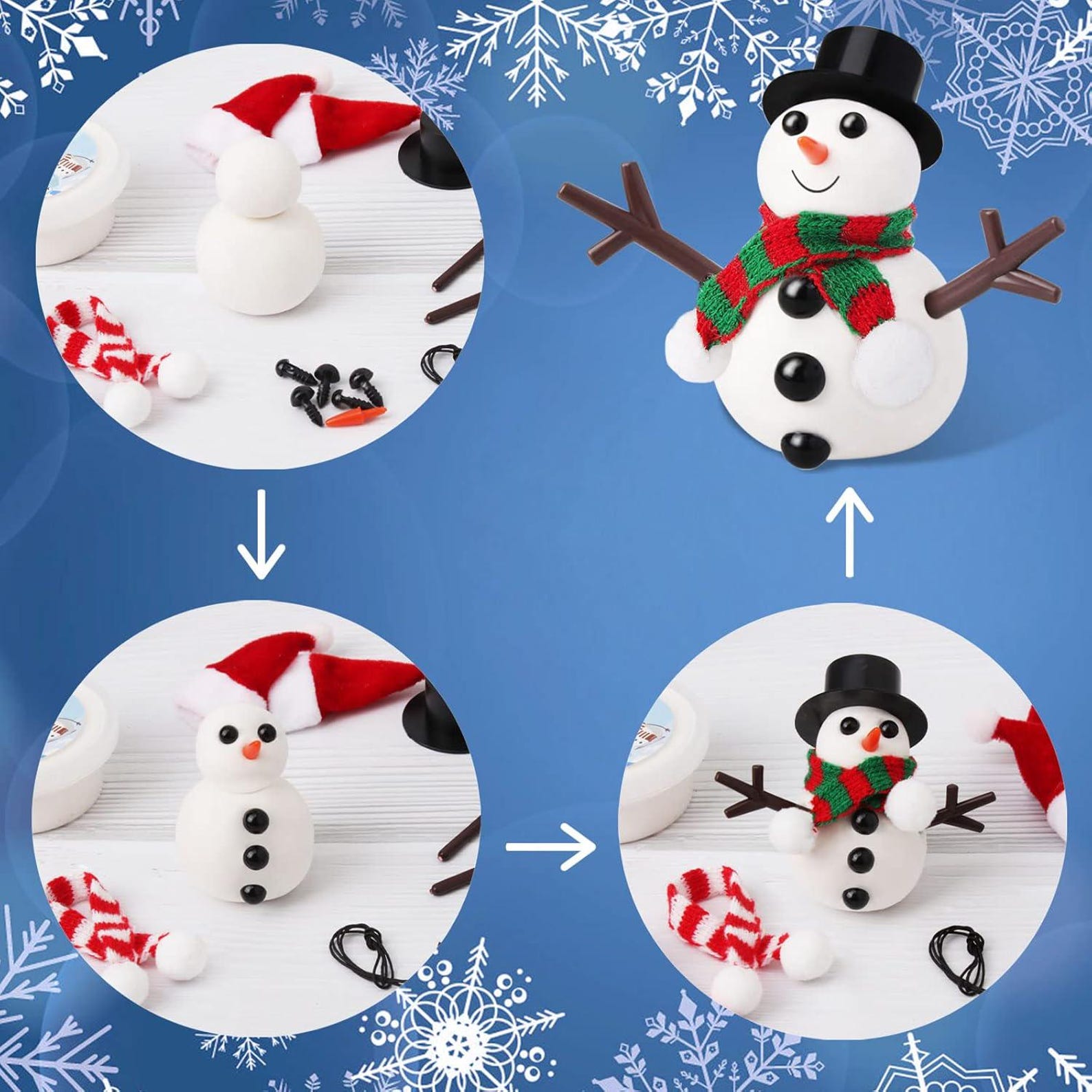 Build a Snowman Kit: 9 Modeling Clay Snowman DIY Christmas Crafts - Etsy
