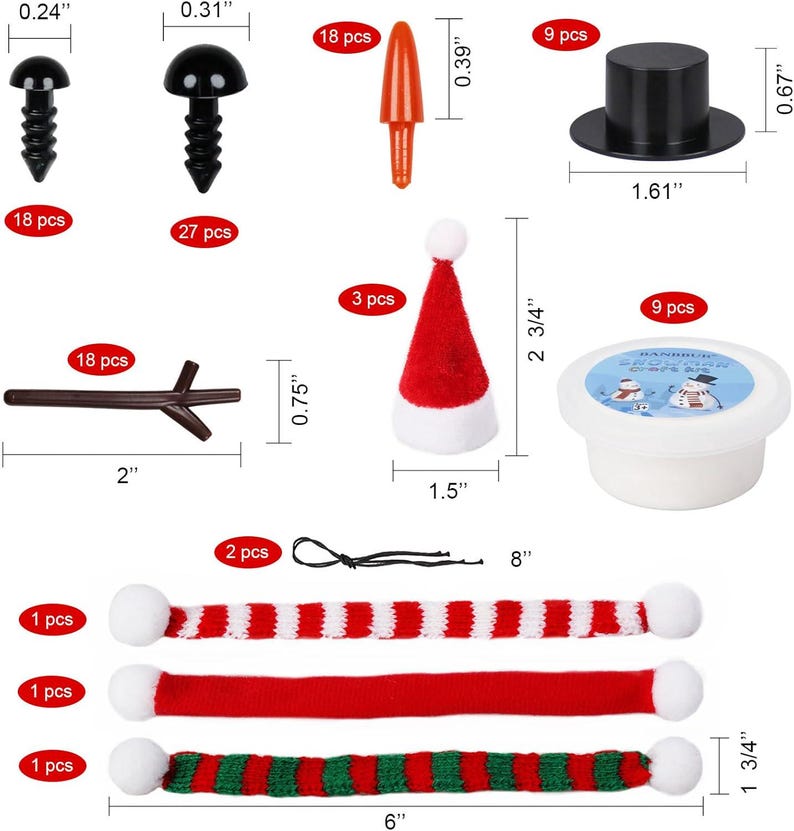 Build a Snowman Kit: 9 Modeling Clay Snowman DIY Christmas Crafts - Etsy