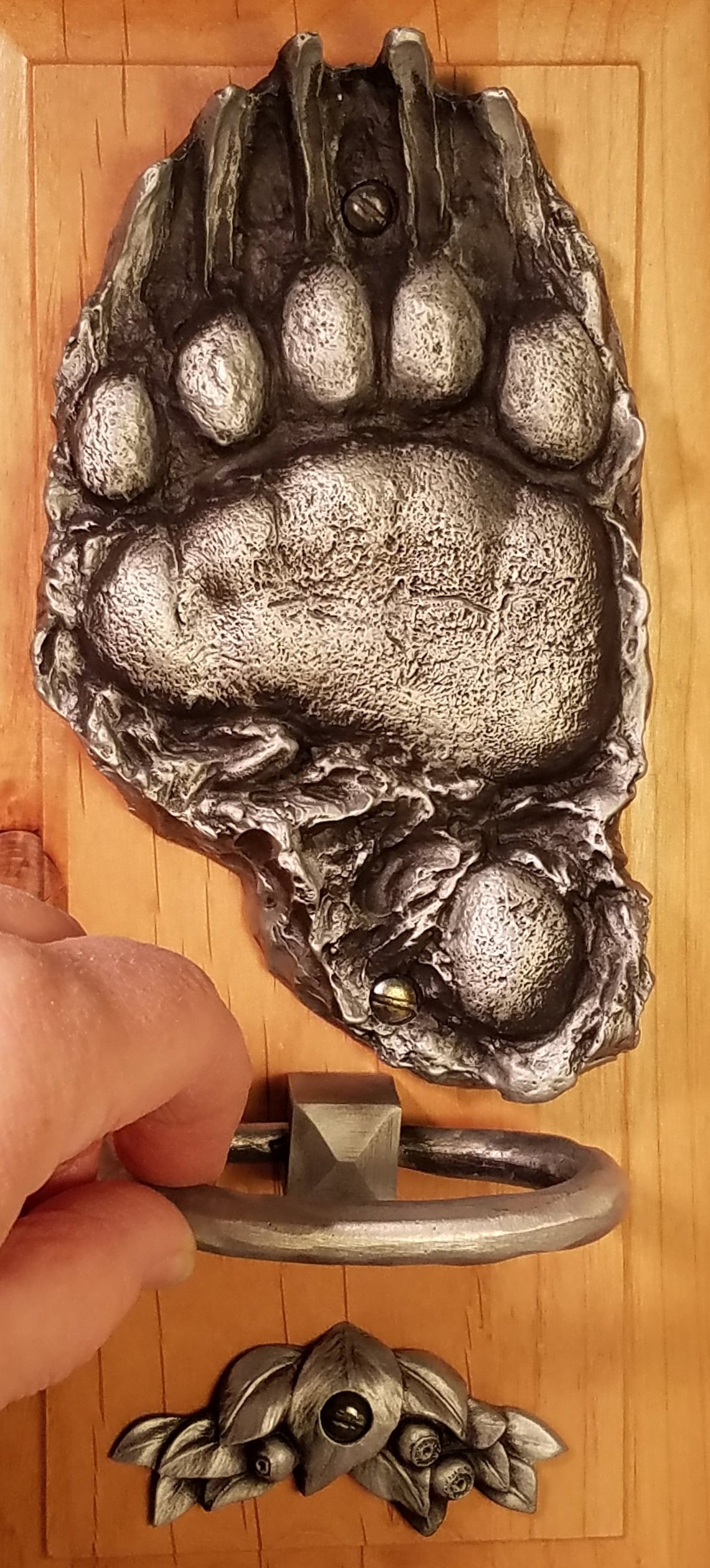 Grizzly Paw Door Knocker With Huckleberry Flourish - Etsy