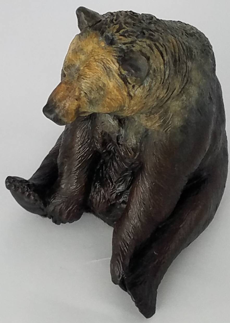 Miniature "sitting Bear" Detailed 4 Inch Bronze Sculpture by Eric ...