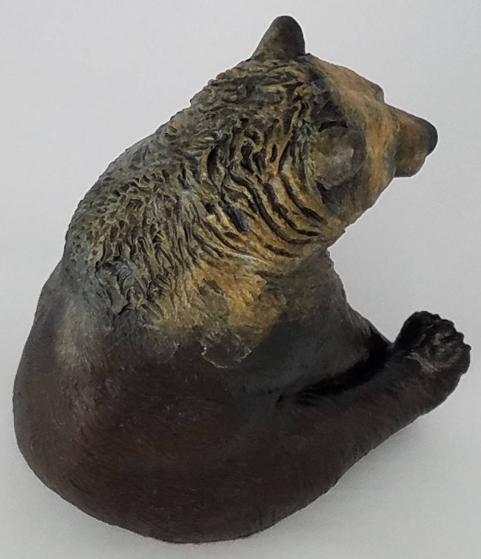 Miniature sitting Bear Detailed 4 Inch Bronze Sculpture by Eric Thorsen ...
