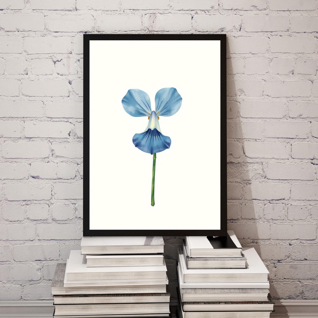 Botany Poster - Alpine Gentian Watercolor Print, Wildflower ...