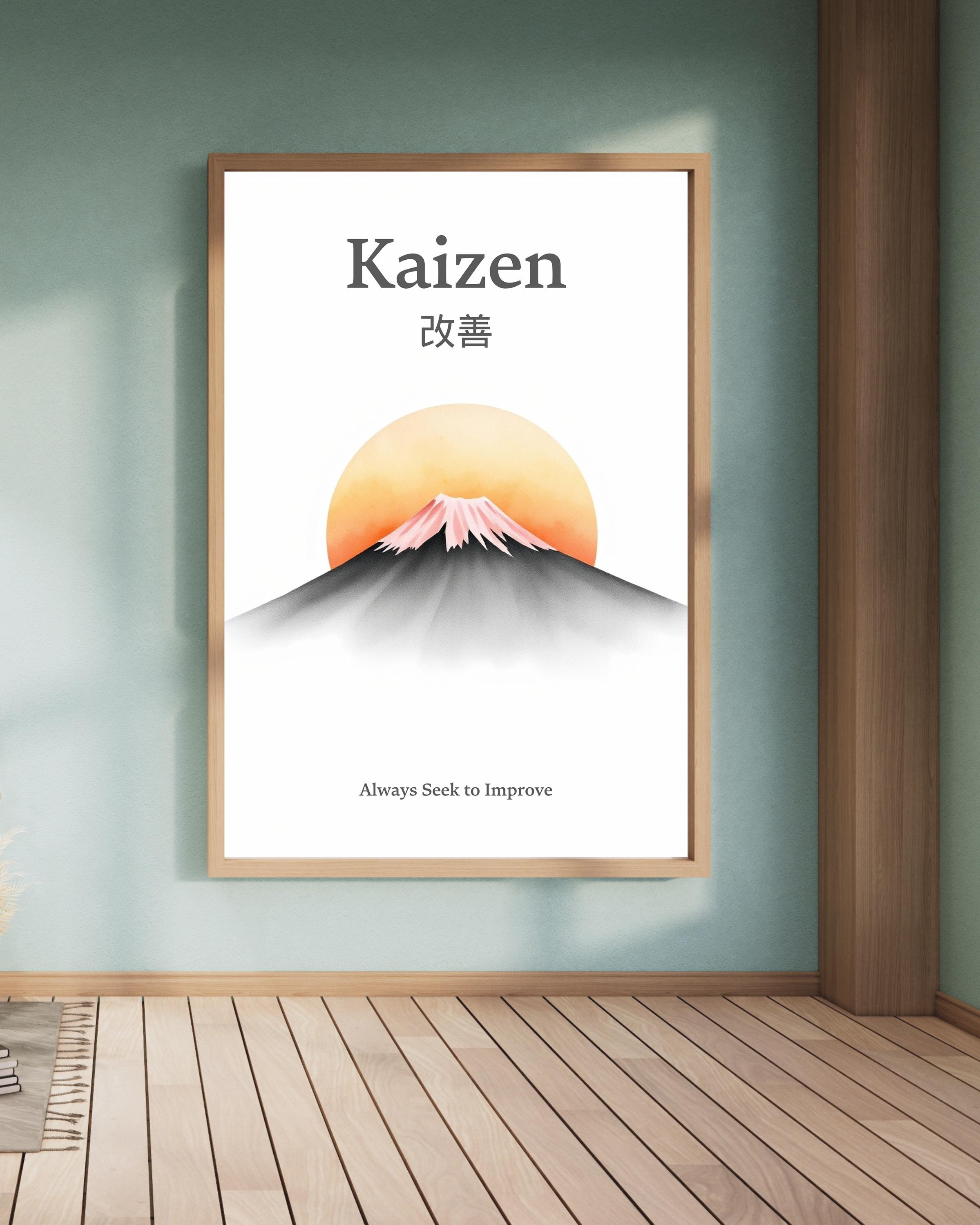Kaizen Poster - Minimalist Growth Mindset Print | Continuous ...