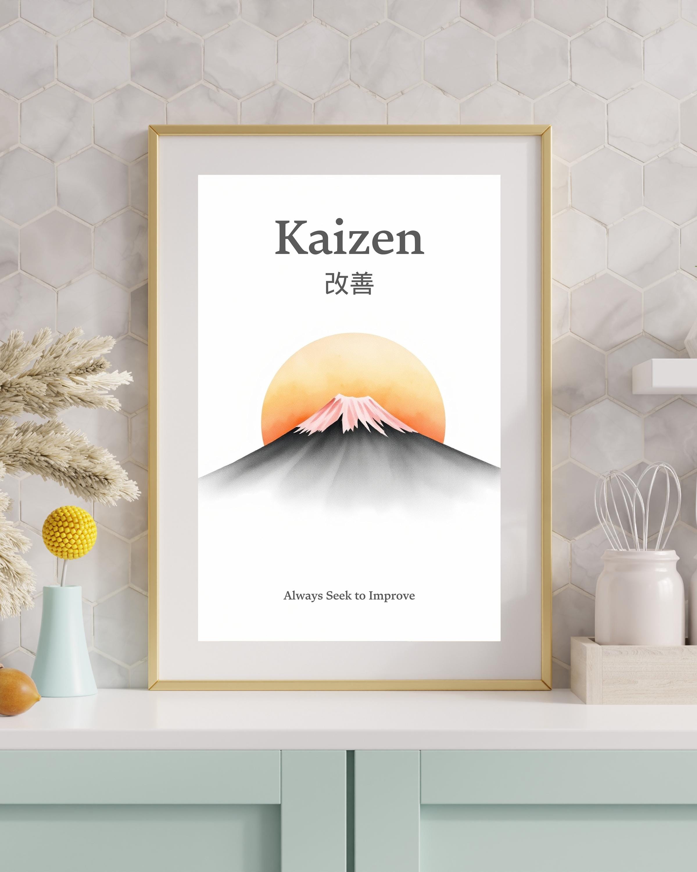 Kaizen Poster - Minimalist Growth Mindset Print | Continuous ...