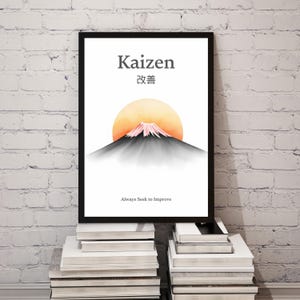 Kaizen Poster - Minimalist Growth Mindset Print | Continuous ...