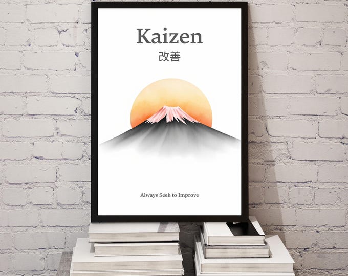 Kaizen Poster - Minimalist Growth Mindset Print | Continuous ...