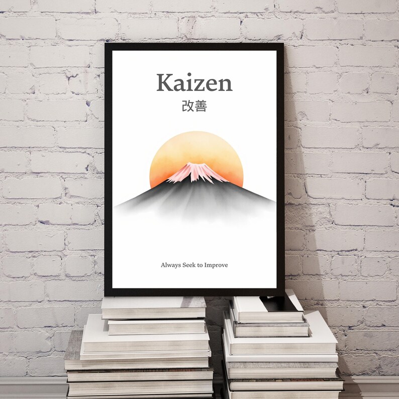 Kaizen Poster - Minimalist Growth Mindset Print | Continuous ...
