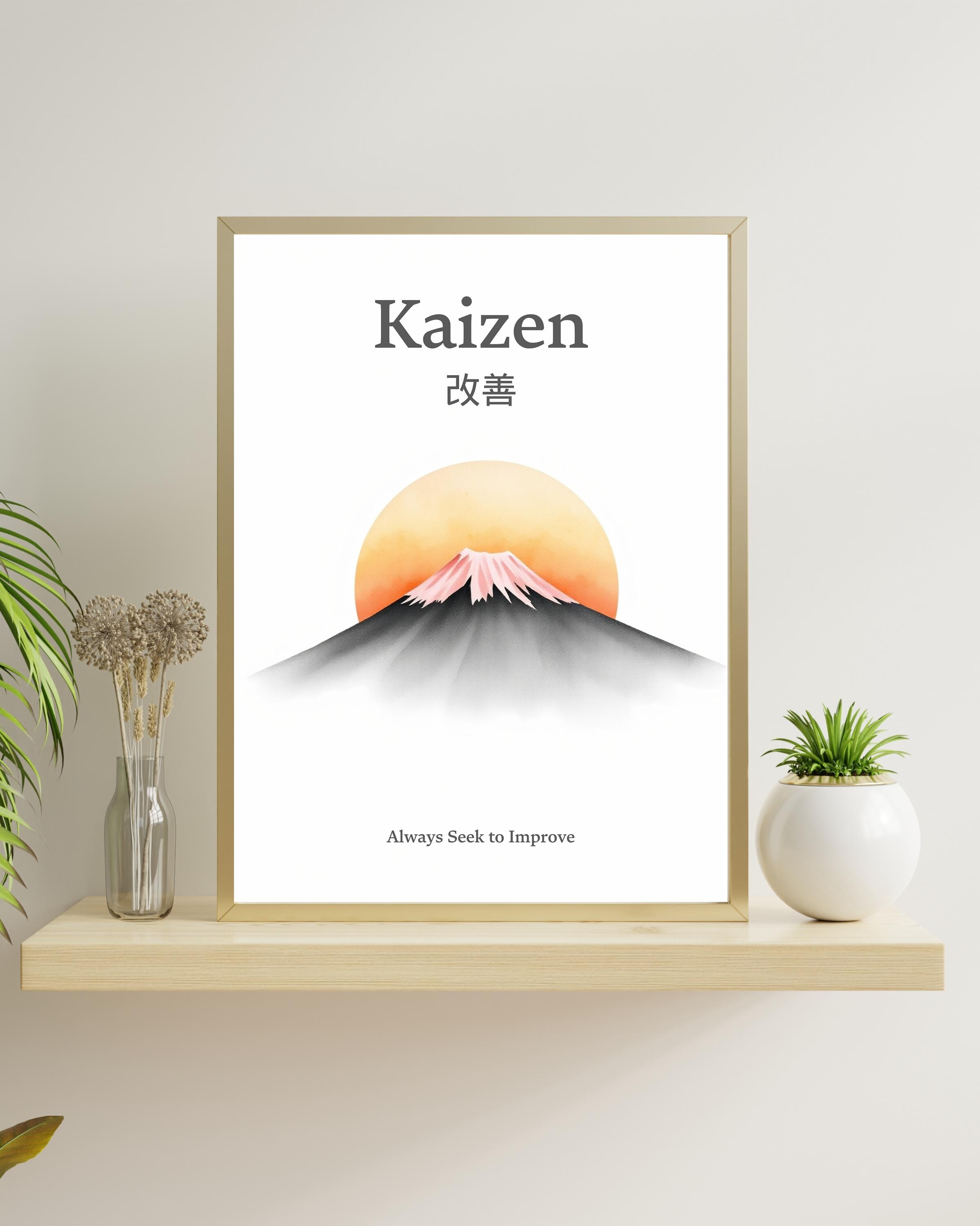 Kaizen Poster - Minimalist Growth Mindset Print | Continuous Improvement Wall Art - Etsy