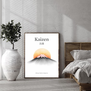 Kaizen Poster - Minimalist Growth Mindset Print | Continuous ...