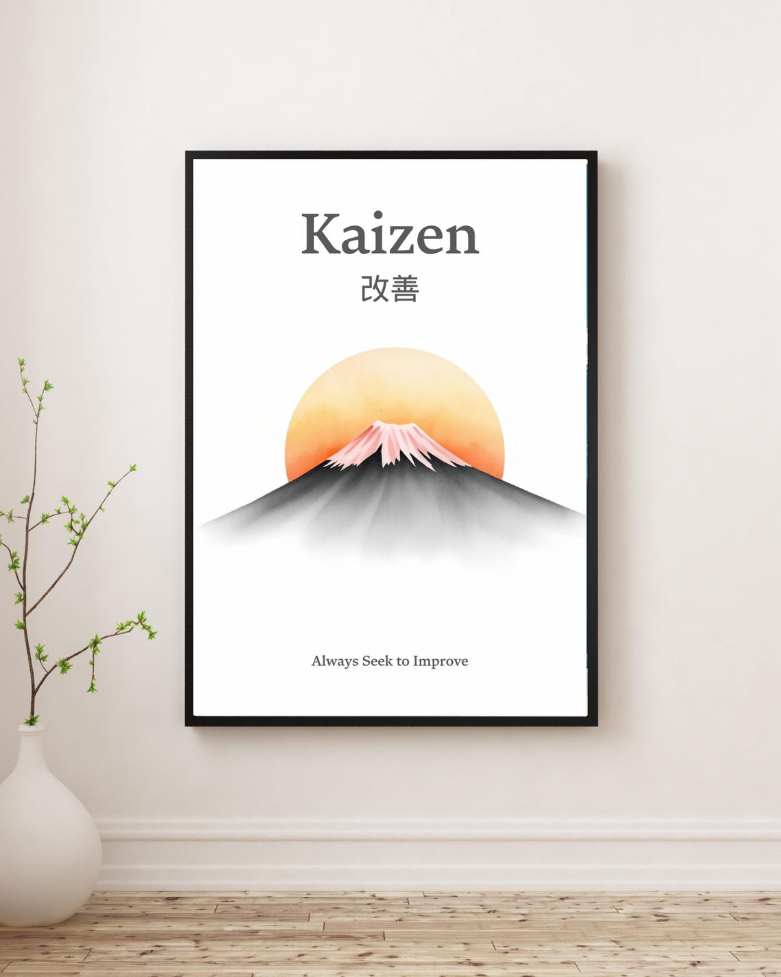 Kaizen Poster - Minimalist Growth Mindset Print | Continuous ...