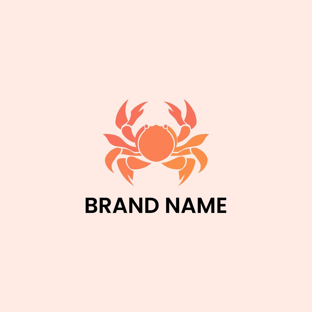 Gradient Crab Logo | Digital EPS Download | Ocean-themed Minimalist ...