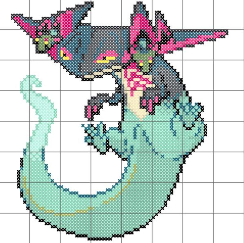 Dragapult Pokémon Sprite Cross Stitch Pattern - Etsy