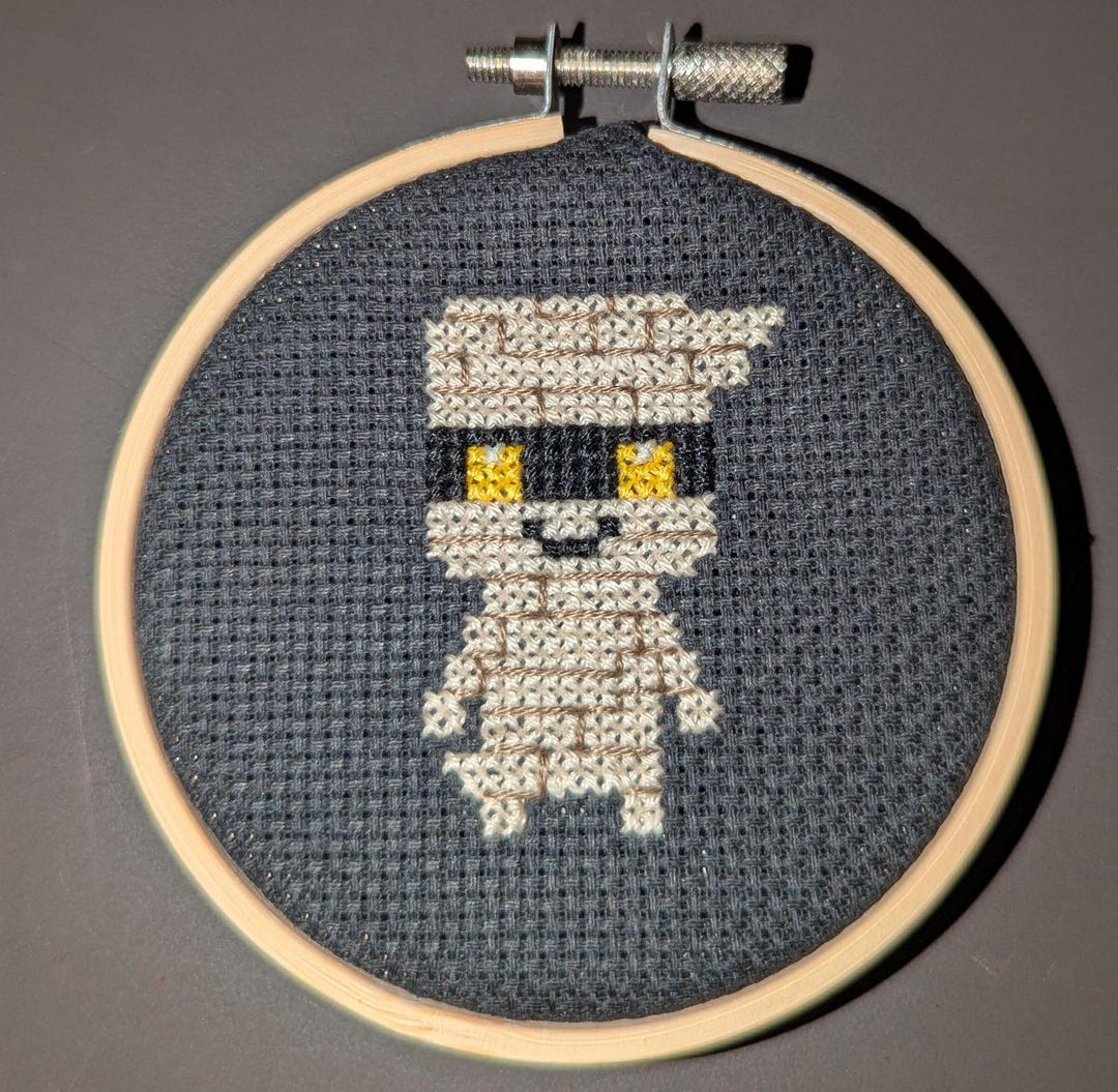 Mummy Cross Stitch Pattern - Cute, Spooky, Classic Horror Monster ...