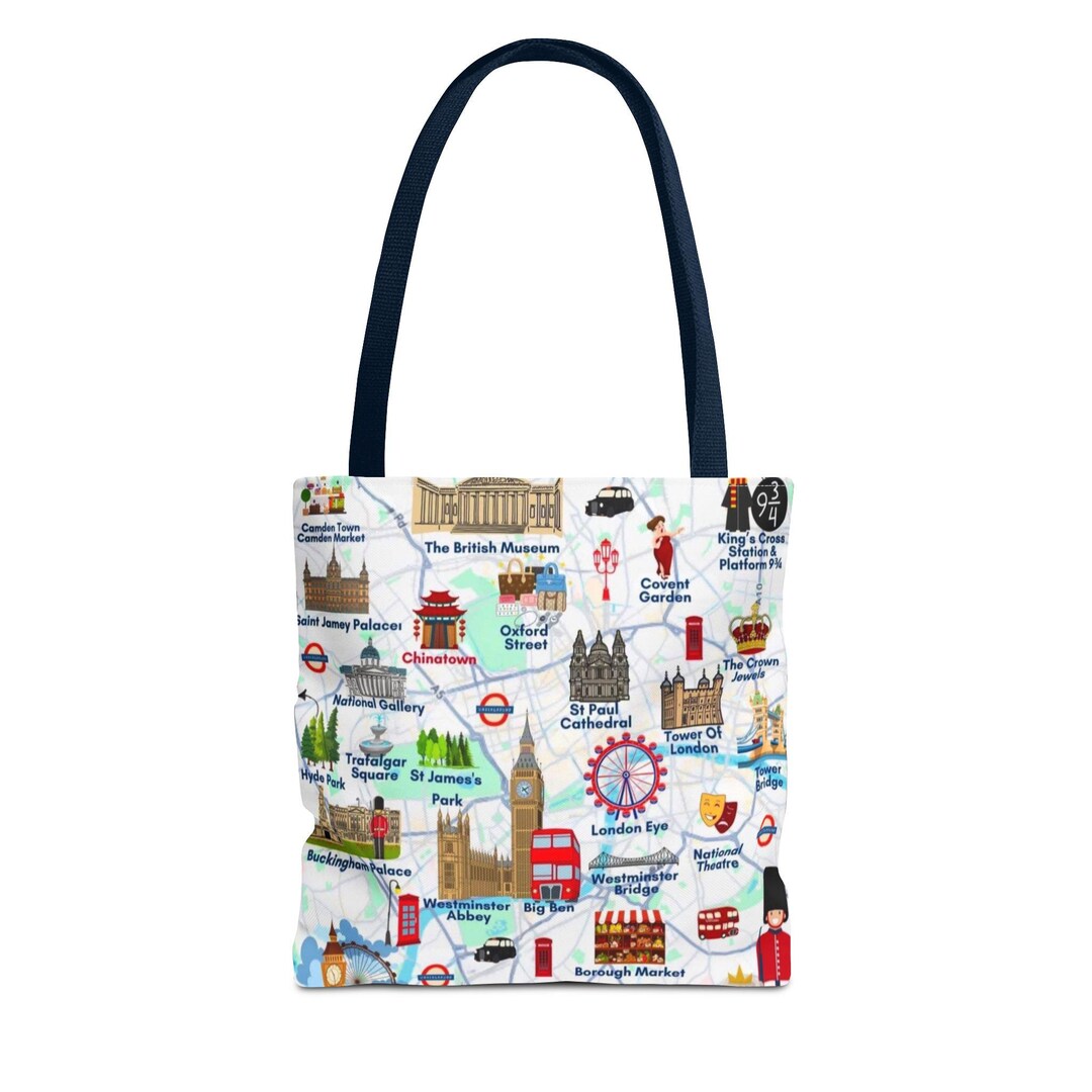 London Landmarks Tote Bag - Union Jack Flag Travel Bag, Big Ben ...
