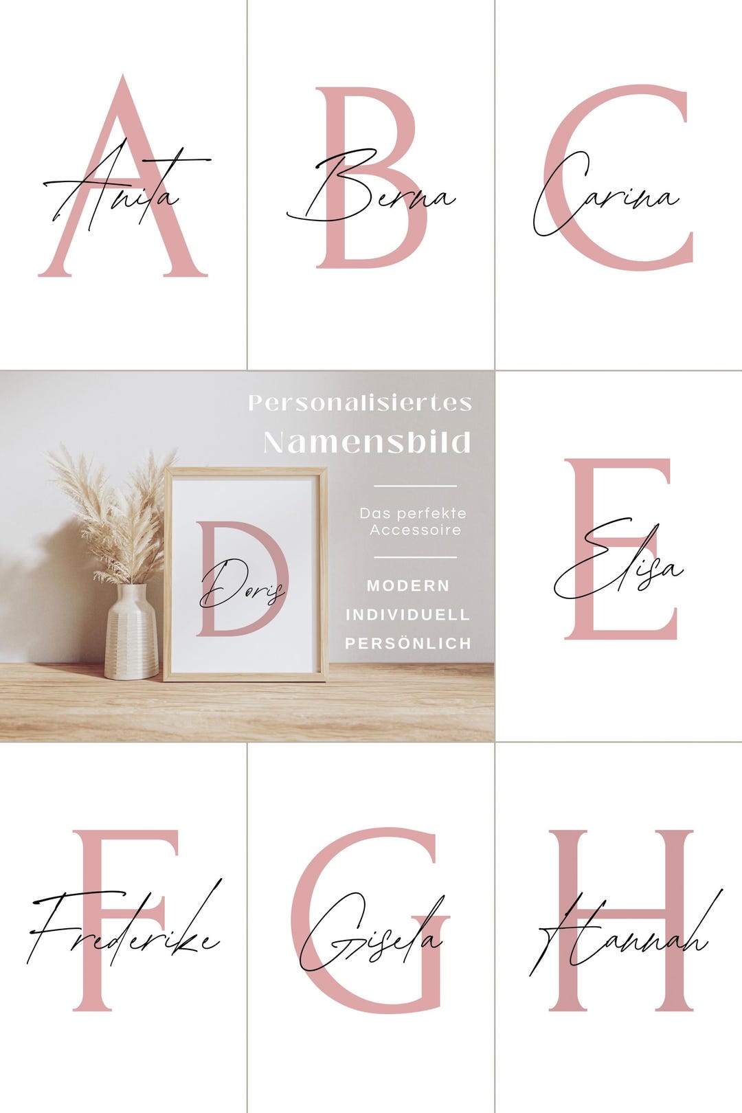 Personalized Name Picture, Letter Picture for Girls, Digital Download ...