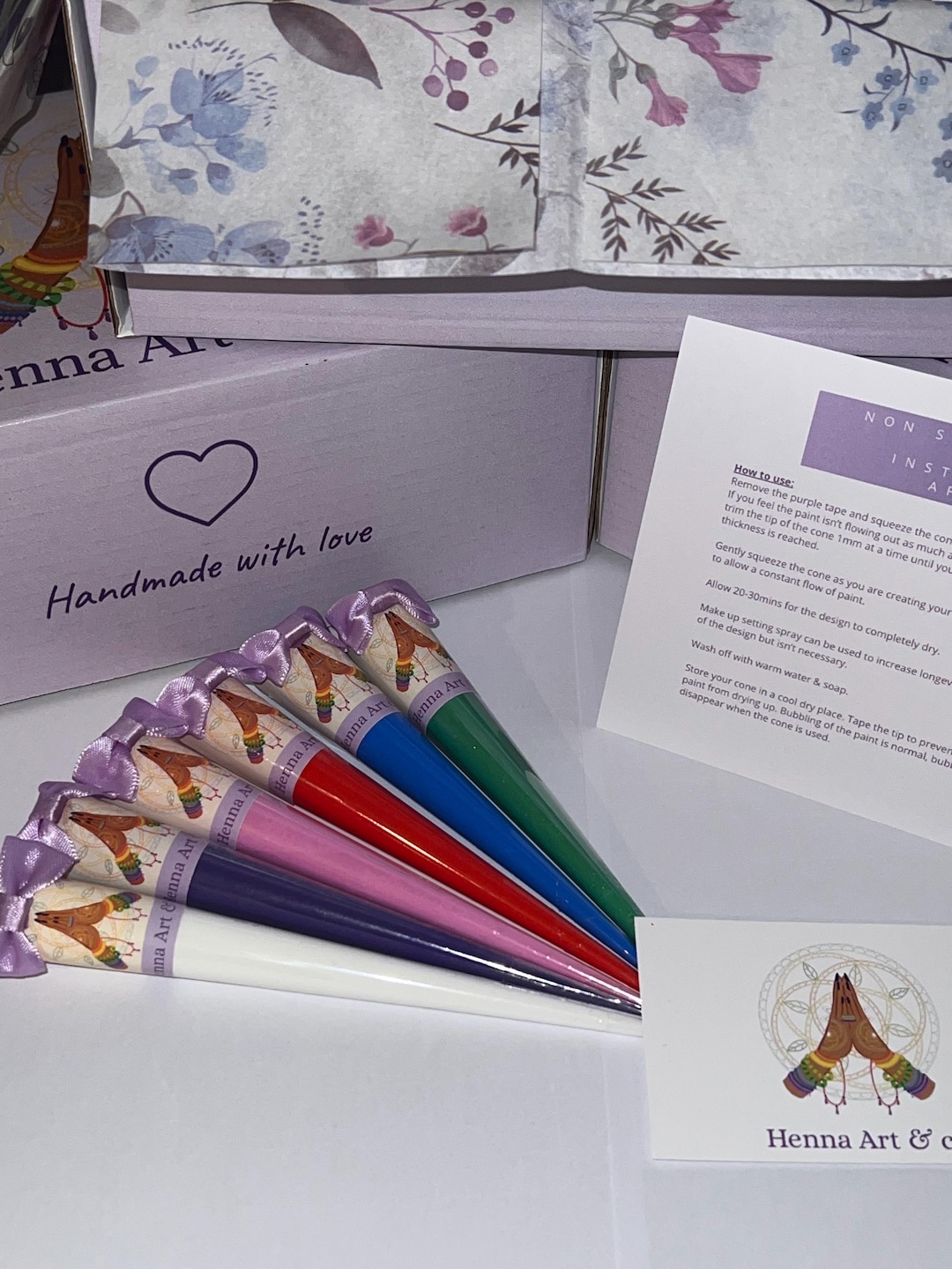 6 Coloured Cone Kit | 15g | Non Staining | Vibrant Colours - Etsy