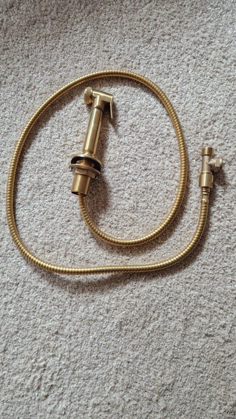 Unlacquered Brass Side Spray Kitchen, Solid Brass Sprayer With High ...