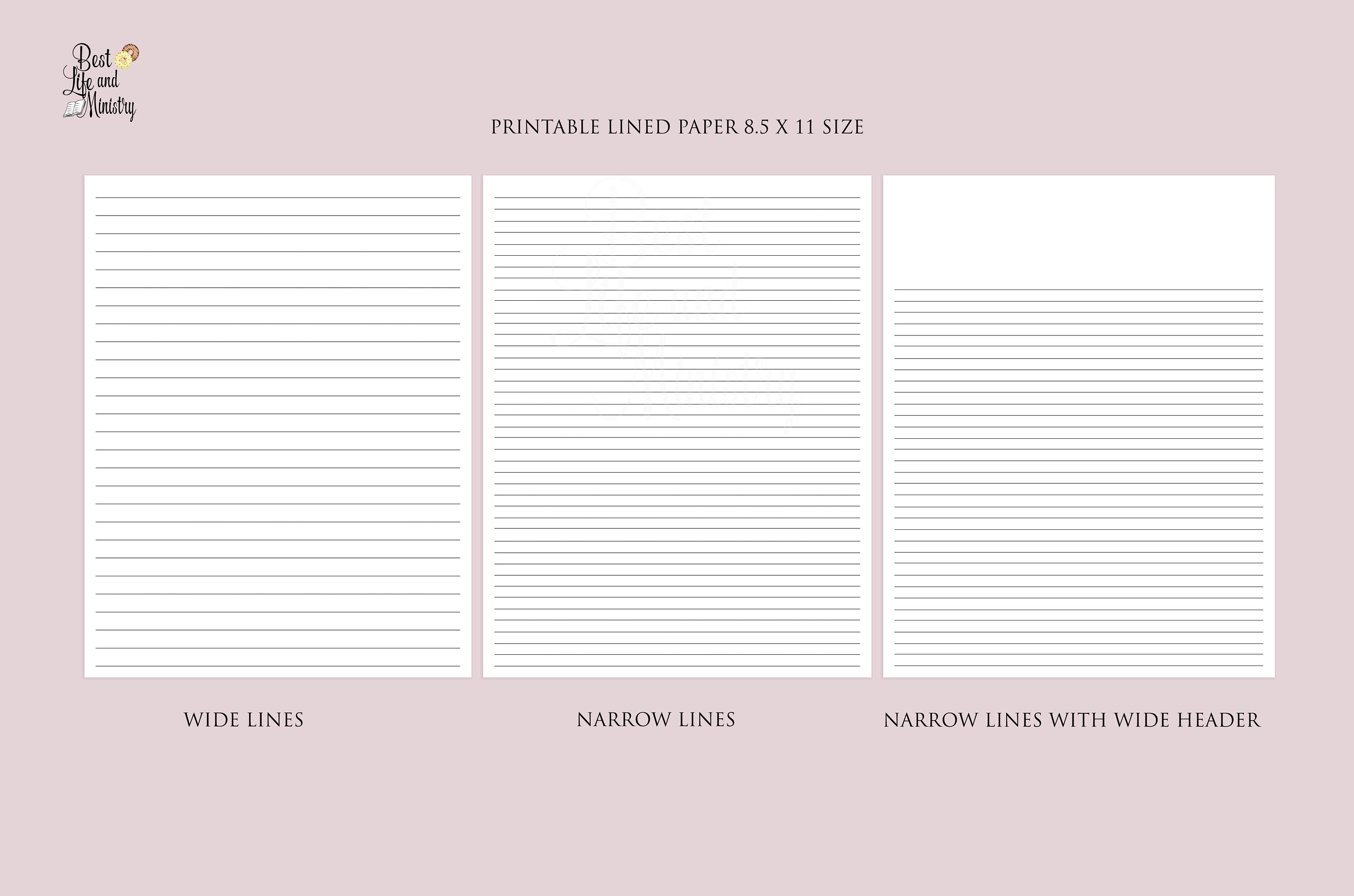 Lined Printable Writing Paper Wide Ruled College Ruled | Etsy Australia