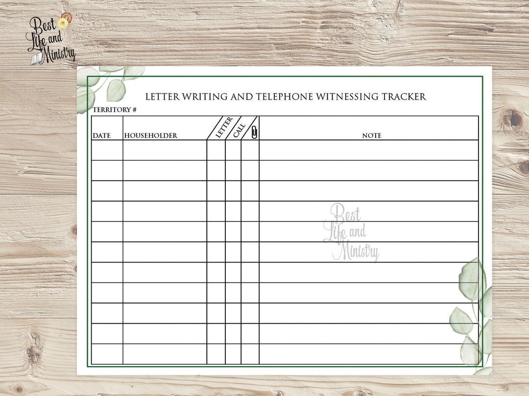 JW Letter Writing Supplies Field Service Supplies Ministry Printable ...