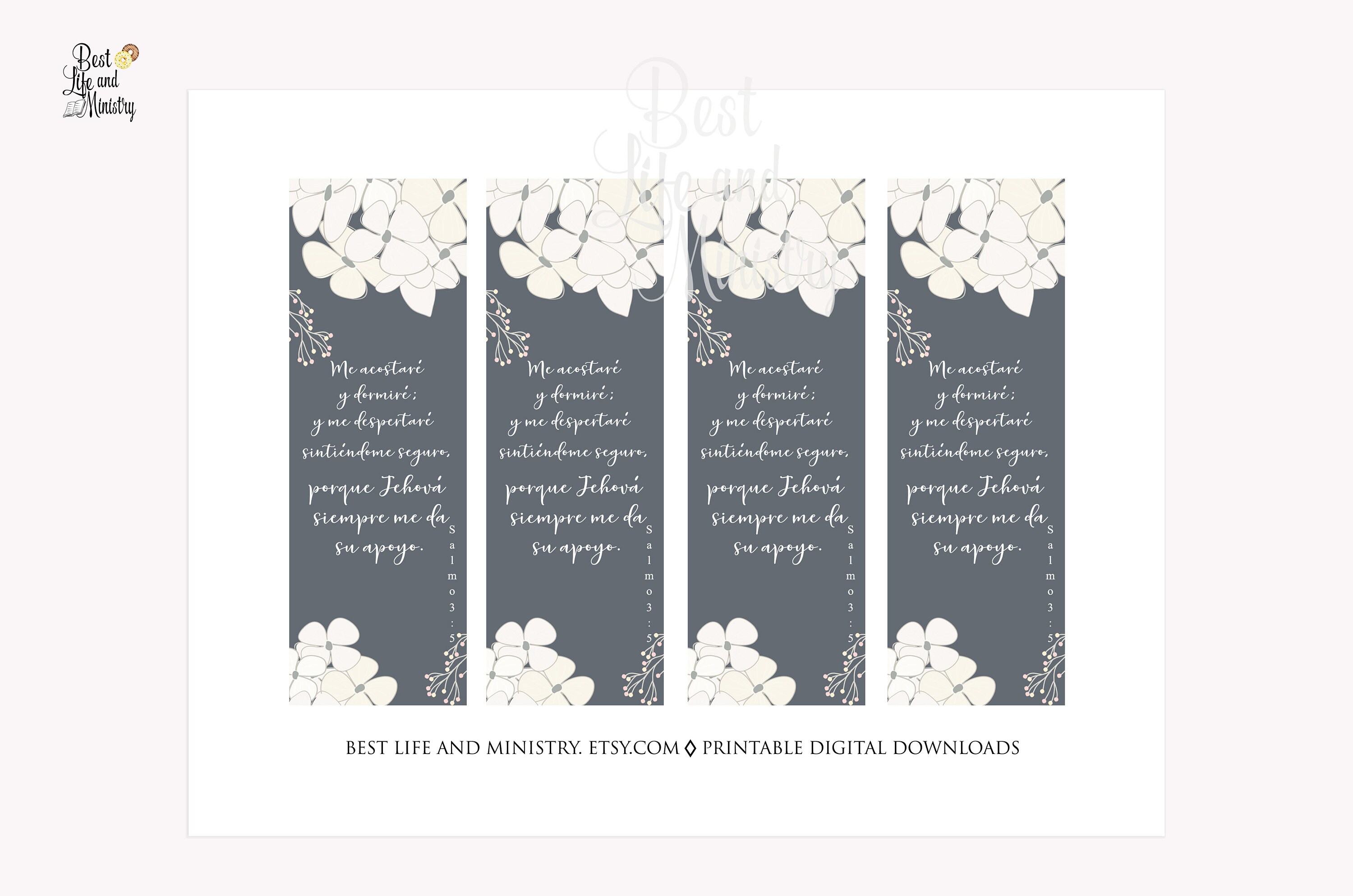 JW Spanish Scripture Bookmarks Gifts JW Printable Bookmarks | Etsy