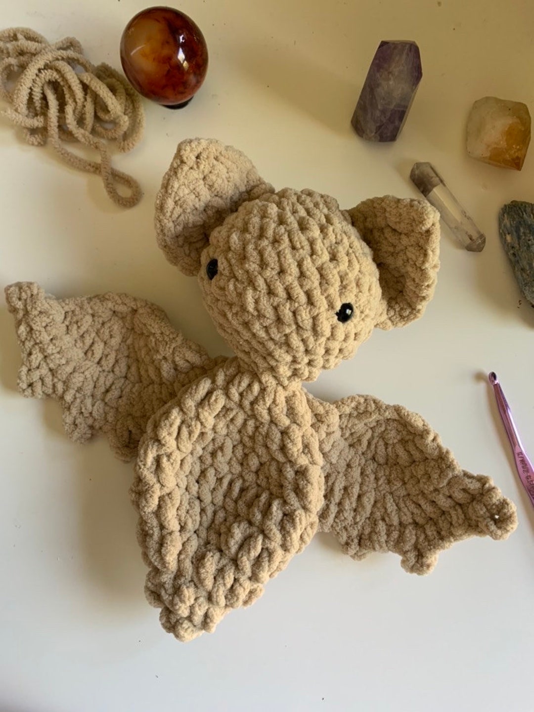 Crochet Bat Toy, Bitty Bat Lovey, First Halloween, Amigurami, Halloween ...