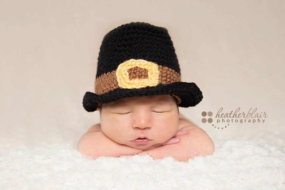 Baby boy hat baby girl hat crochet pilgrim hat pilgrim | Etsy