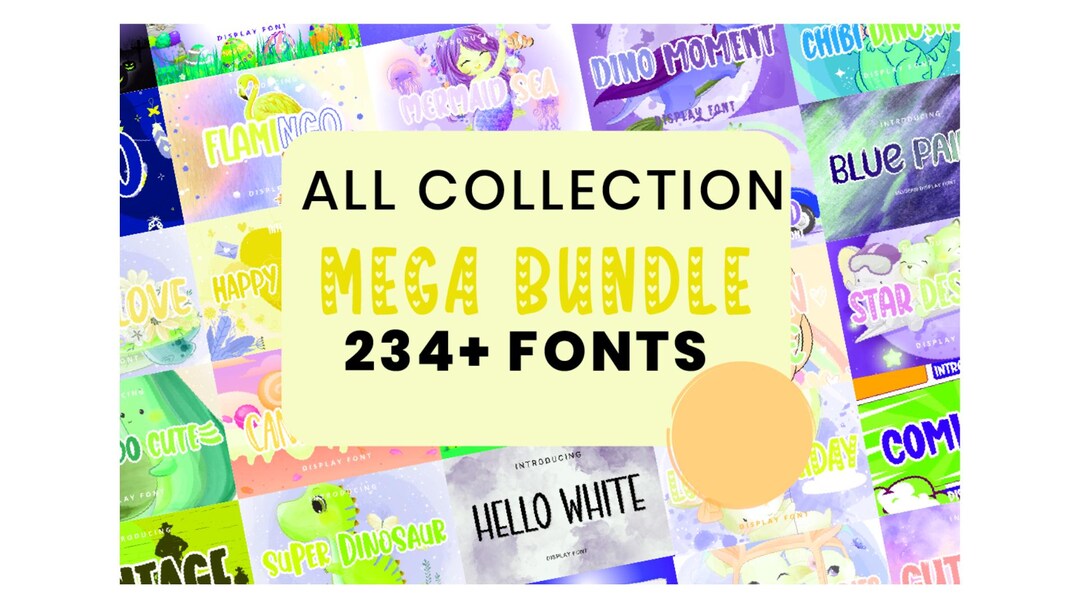 Mega Font Bundle, Font Bundle Canva, Bargain Price Font, Font Bundle ...