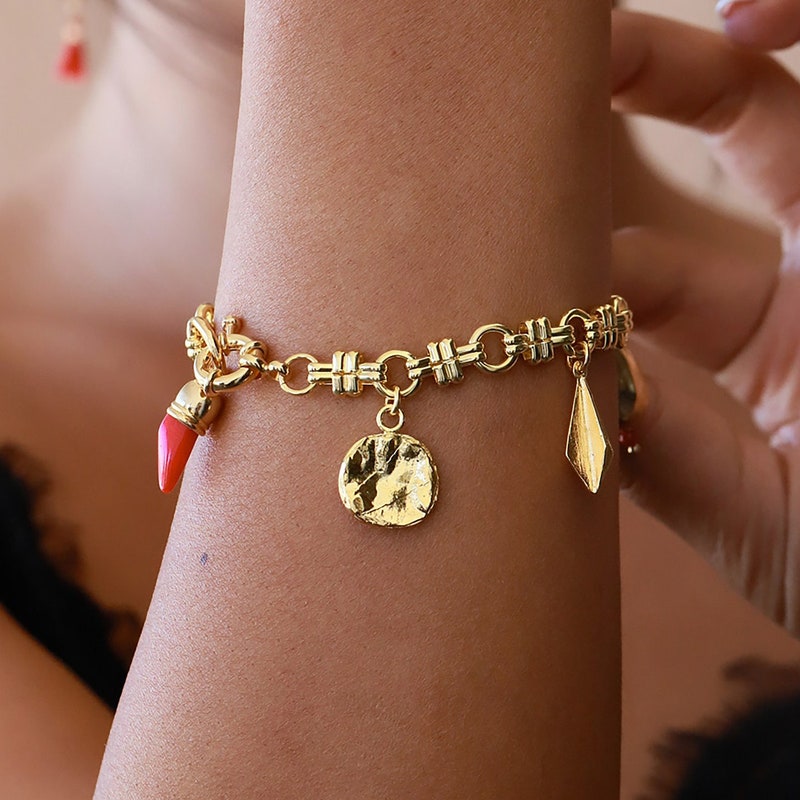Gold Charm Bracelet - Etsy
