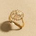 14k Gold Statement Ring, Solid Gold Round Ring, Solid Gold Jewelry ...