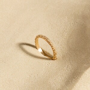 Stackable Flower Ring, 14k Gold Floral Band, 14k Gold Flower Band ...