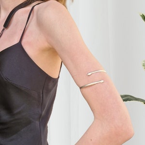 Upper Arm Cuff Bracelet, Armlet, Snake Cuff Bracelet, Sterling Silver ...