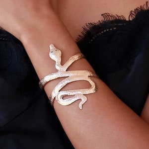 Snake Bracelet Large Bracelet Statement Bracelet Gold - Etsy