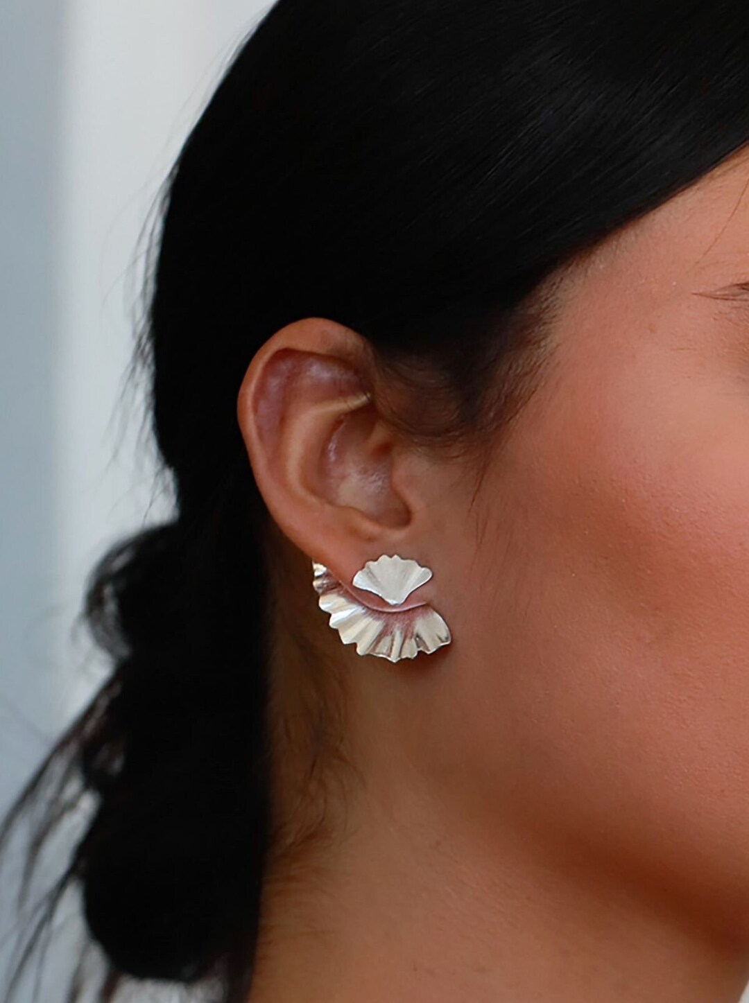 Silver Jacket Earrings, Front Back Stud Earrings, Two Part Earrings ...